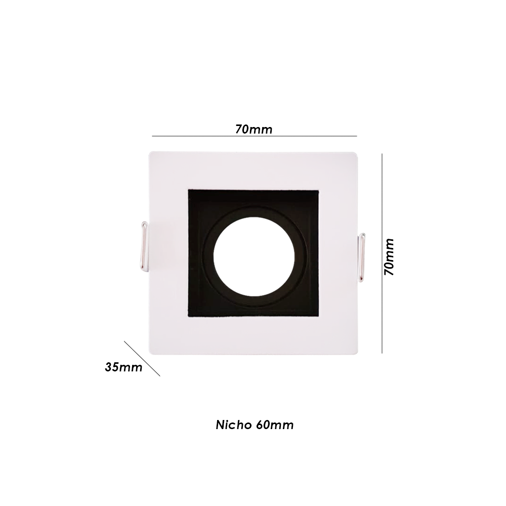 Spot Embutido Quadrado Recuado MR11 Mini Dicroica Save Energy