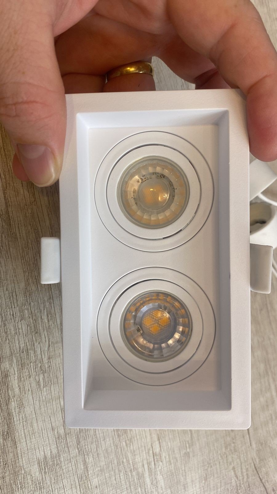 Spot Embutido Duplo Mini Dicroica 2xMR11 Recuado