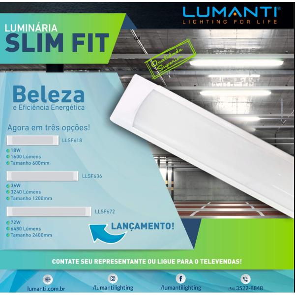 Luminaria Slim Fit Led 36w 3240L Lumanti