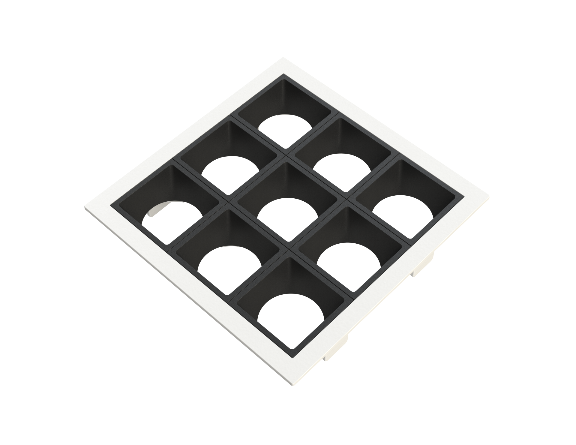 Embutido Linea 3x3 9 focos MR11-Moon - Preto