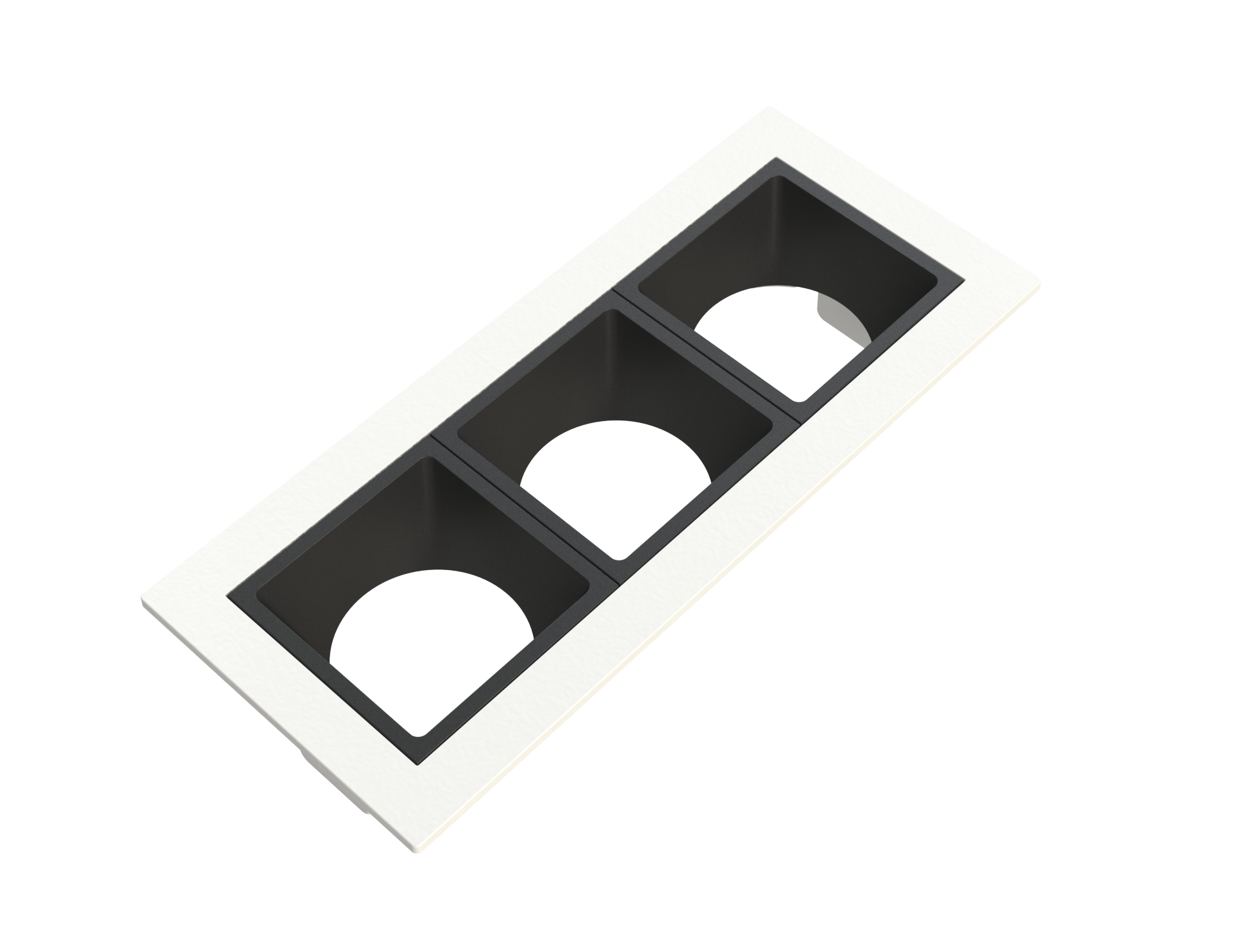 Embutido Linea 3 focos MR11-Moon - Preto